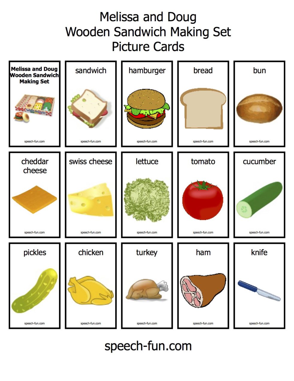 Melissa and Doug Wooden Sandwich Making Set - Speech Kids Calgary