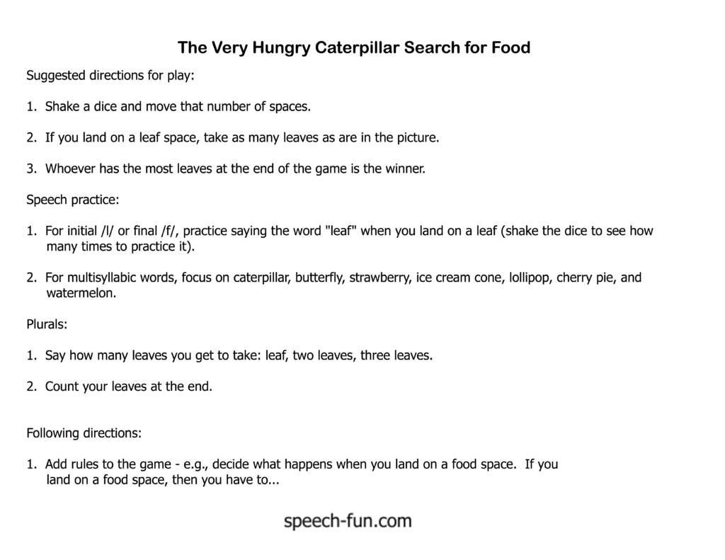 The Very Hungry Caterpillar – Speech Kids Calgary